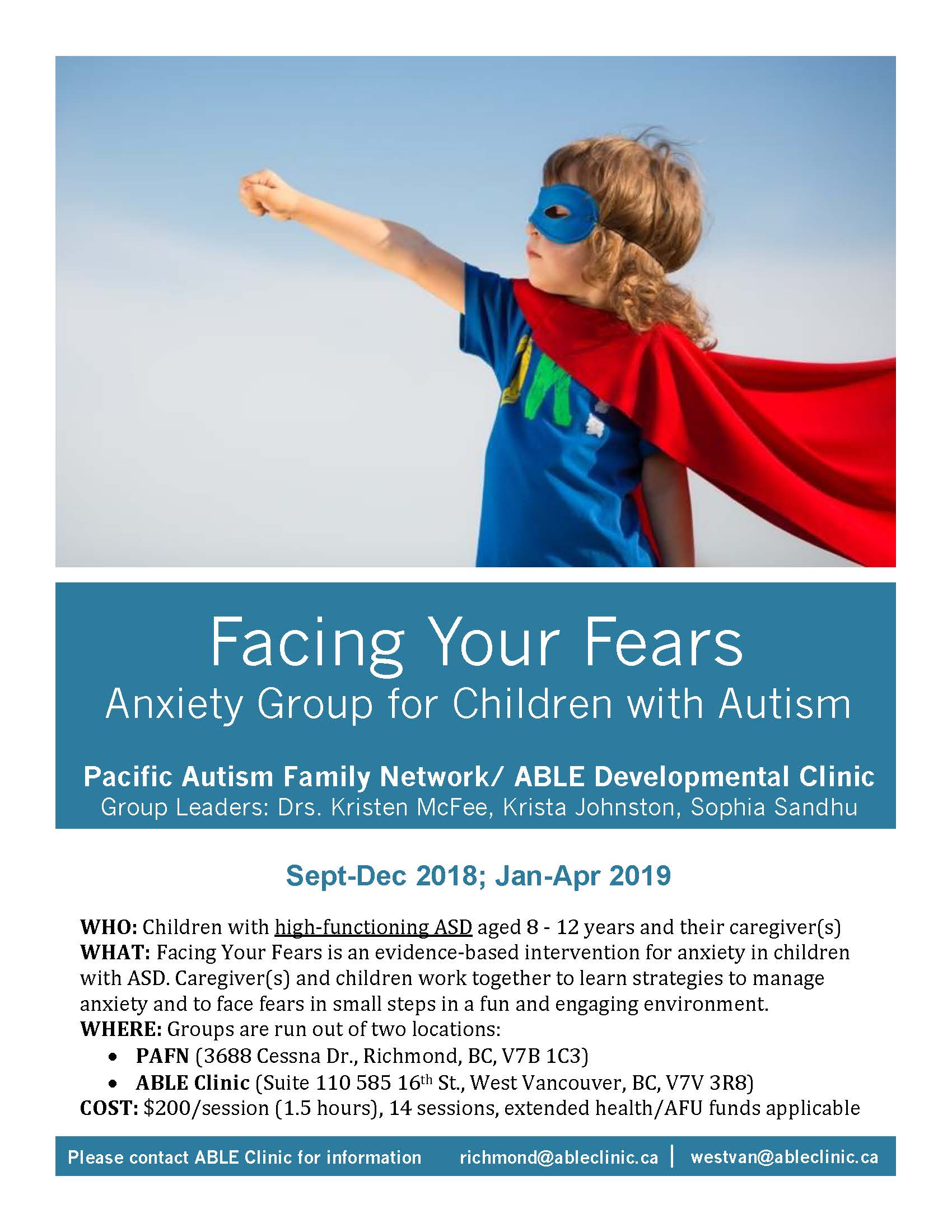 Facing Your Fears – ABLE Developmental Clinic Inc.
